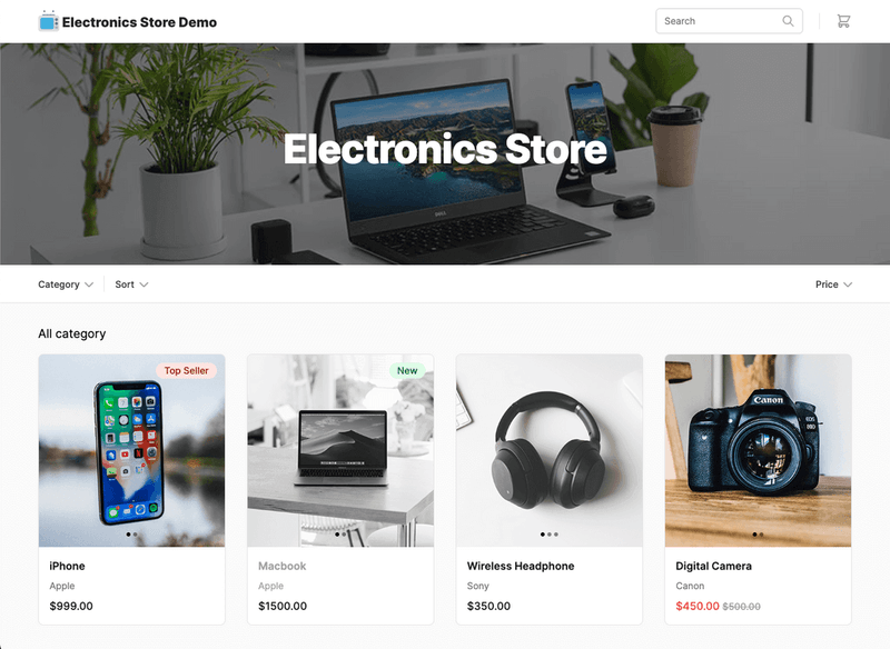 Effortless Online Store using Google Sheets - Store Link